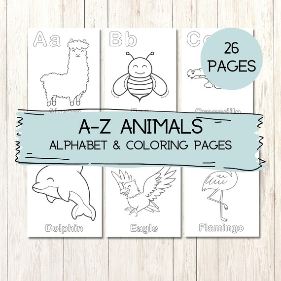 A-Z Animal Alphabet Coloring Pages Toddler & Preschool - Etsy