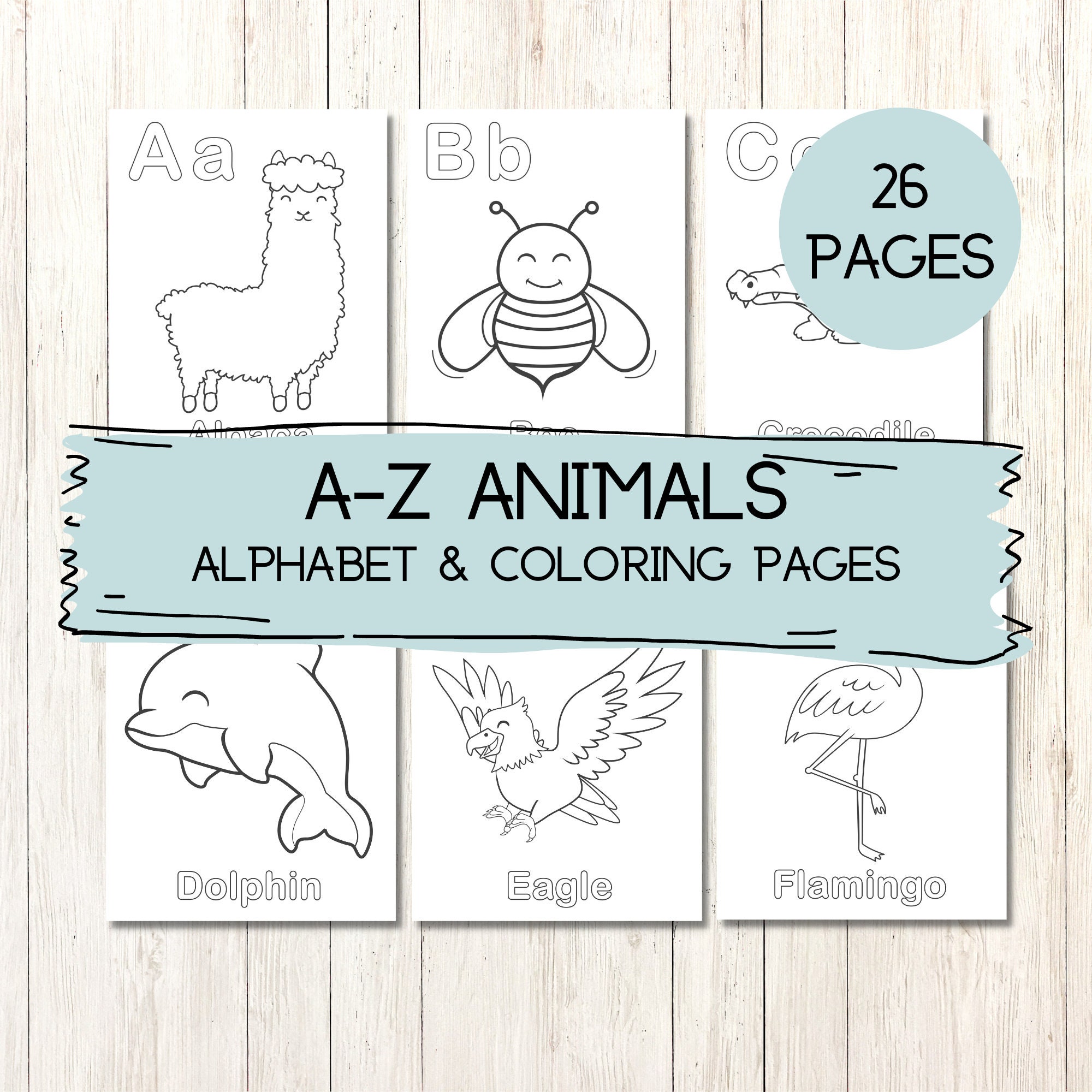 A-Z Animal Alphabet Coloring Pages | Toddler & Preschool Printable ...