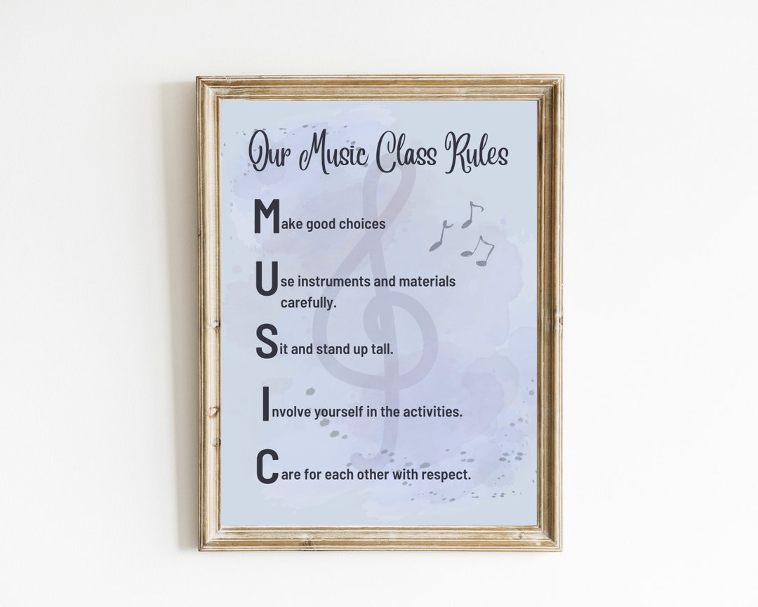 Music Class Rules Print | Music Classroom Decor | Music Education ...
