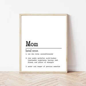 Mom Definition Print Gifts for Mom Gifts for Her Mothers Day Gift ...