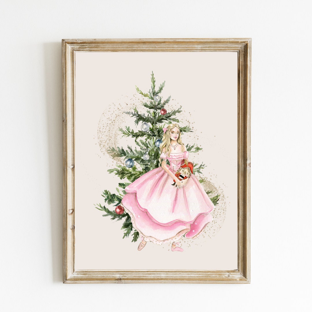 Clara and Nutcracker Print | Nutcracker Wall Art | Watercolor Christmas ...