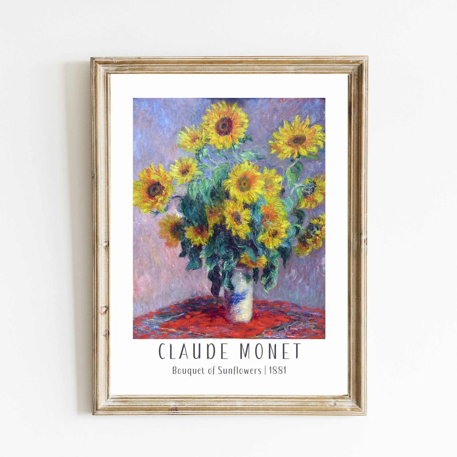 Monet Sunflower Painting Poster | Claude Monet Printable Wall Art ...