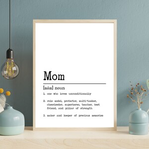Mom Definition Print Gifts for Mom Gifts for Her Mothers Day Gift ...