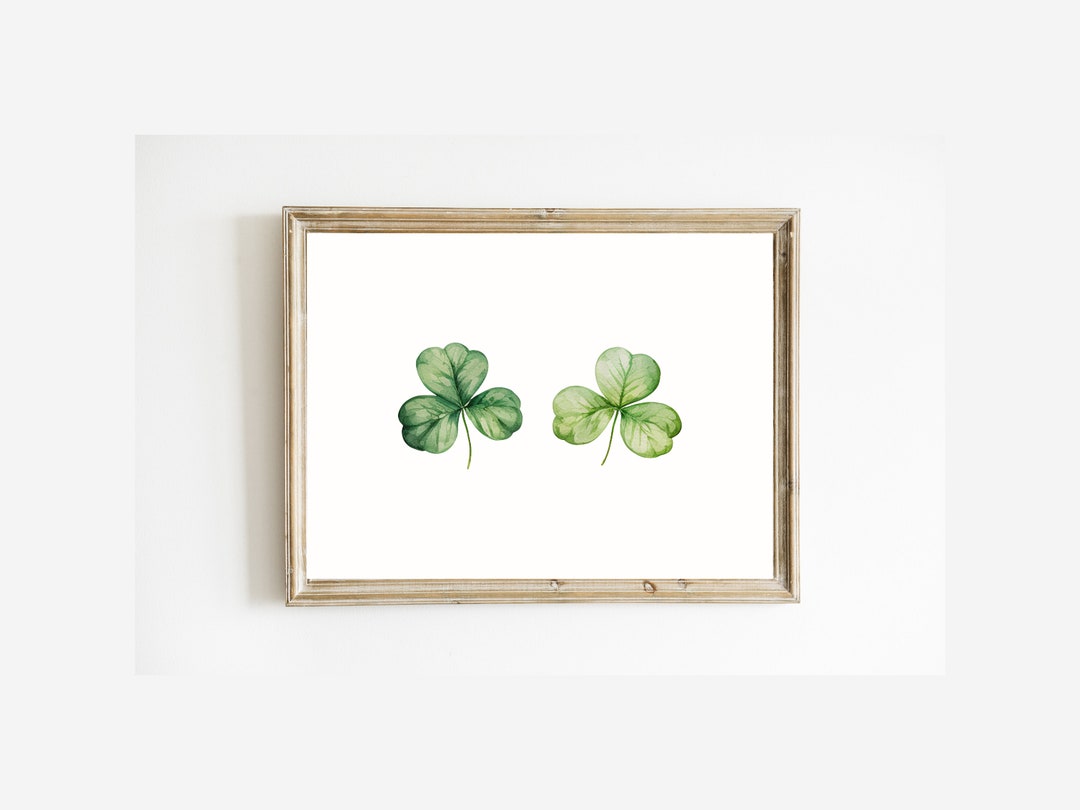 Two Shamrocks Printable | St. Patrick's Day Wall Art | Watercolor ...