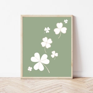 St. Patricks Day Decor | Clover Printable Wall Art | Shamrock Print ...