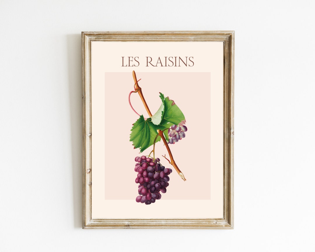 Bunch of Grapes Print | Les Raisins Print | Fruit Market Printable ...