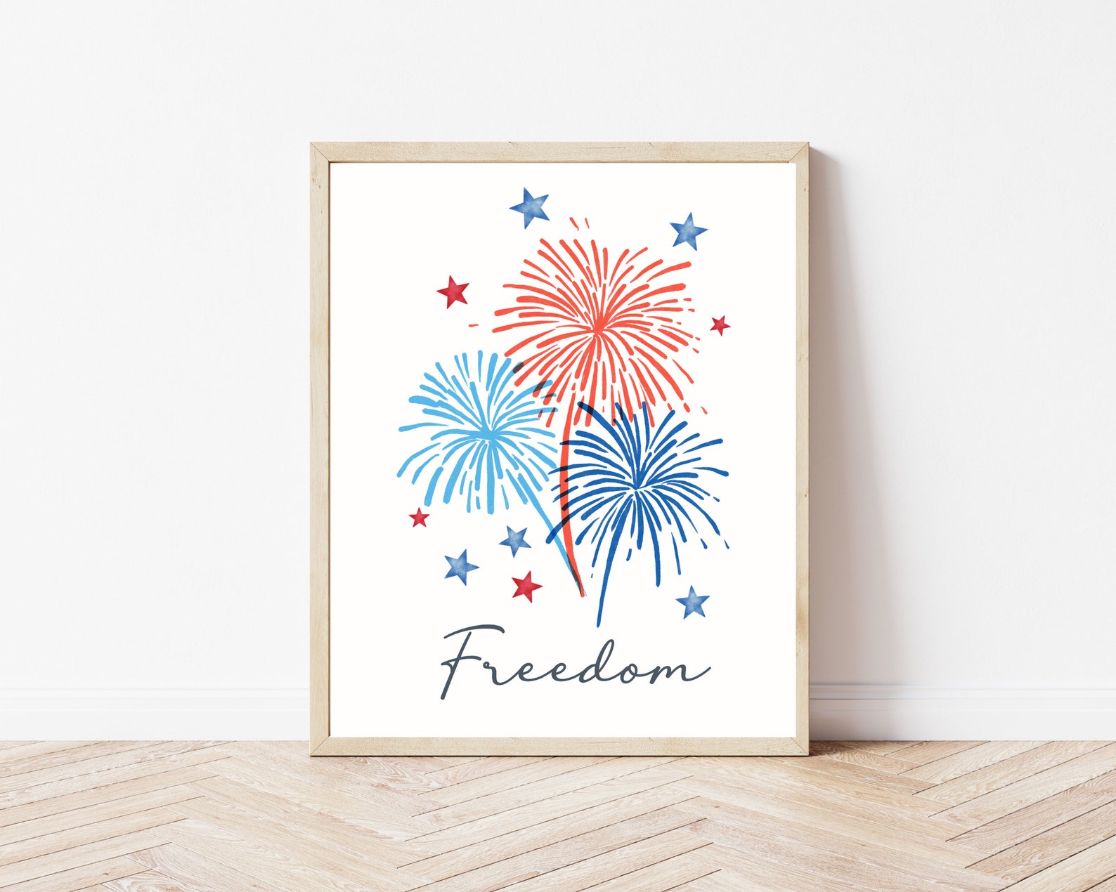 Freedom Fireworks Print Fourth of July Decor Independence Day Printable ...