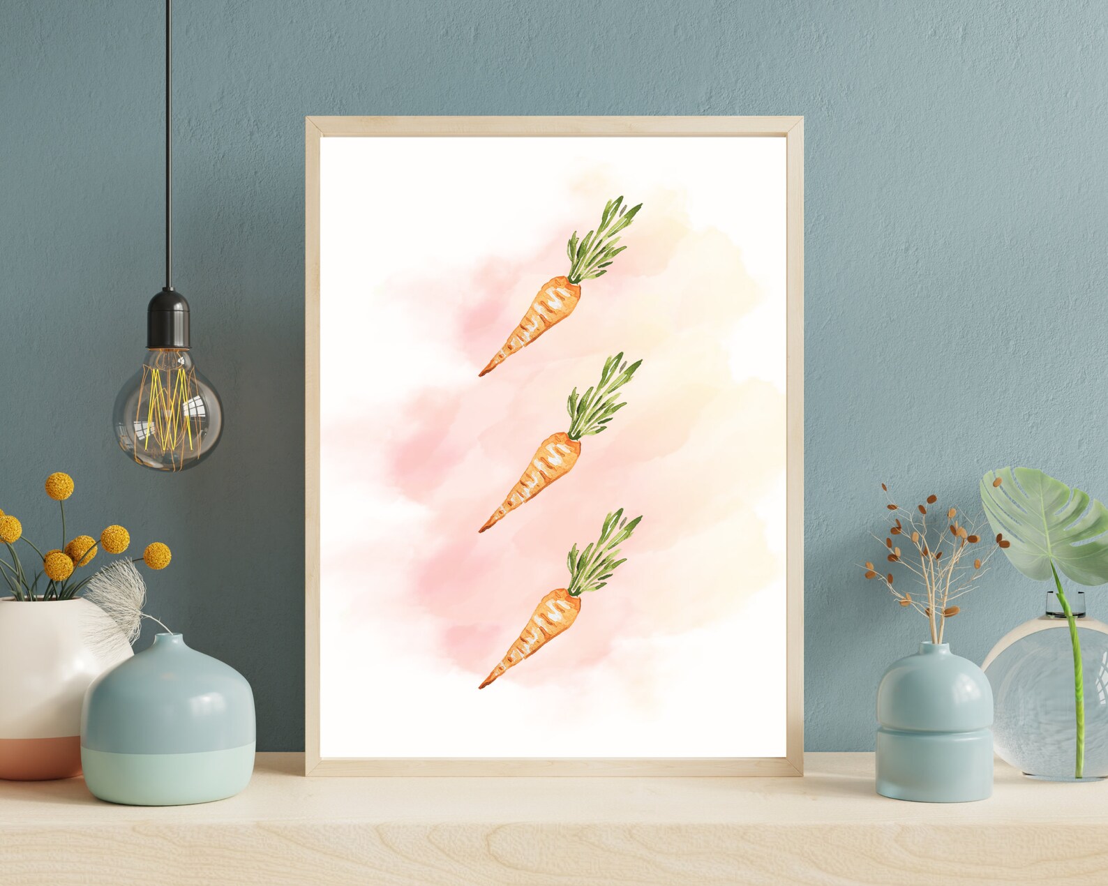Carrot Print Watercolor Carrot Printable Easter Printable Spring Wall ...
