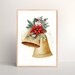 Christmas Bells Print | Watercolor Christmas Decor | Christmas Flowers ...