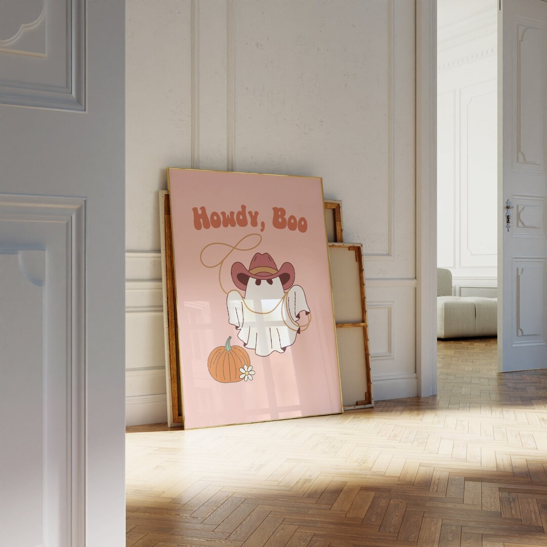 Cowboy Ghost Print | Howdy Boo Print | Halloween Printable Wall Art ...