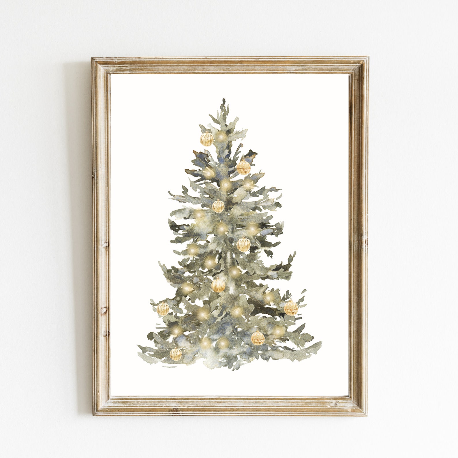 Christmas Tree Print | Christmas Printable Wall Art | Vintage Style ...
