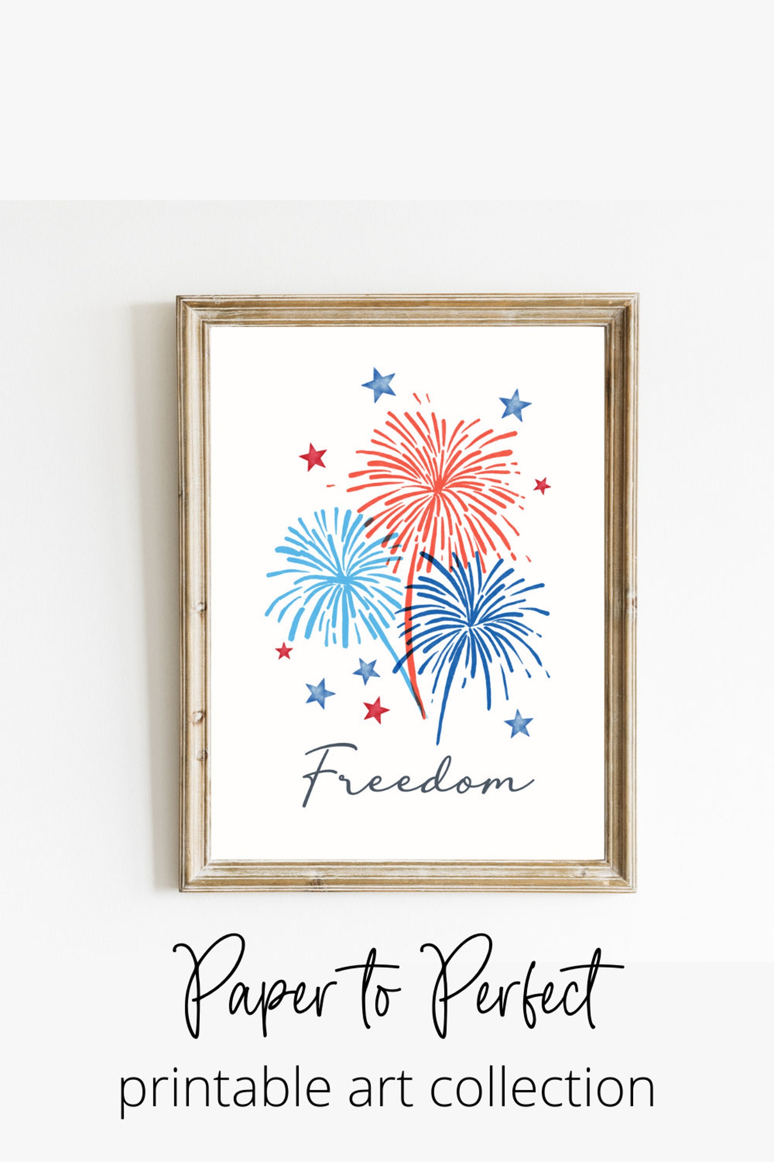 Freedom Fireworks Print Fourth of July Decor Independence Day Printable ...