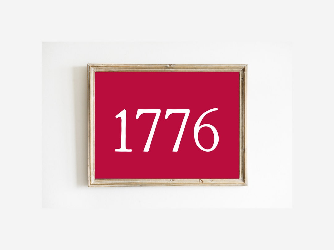 Independence Day Print | 1776 Printable Wall Art | Red and White Decor ...