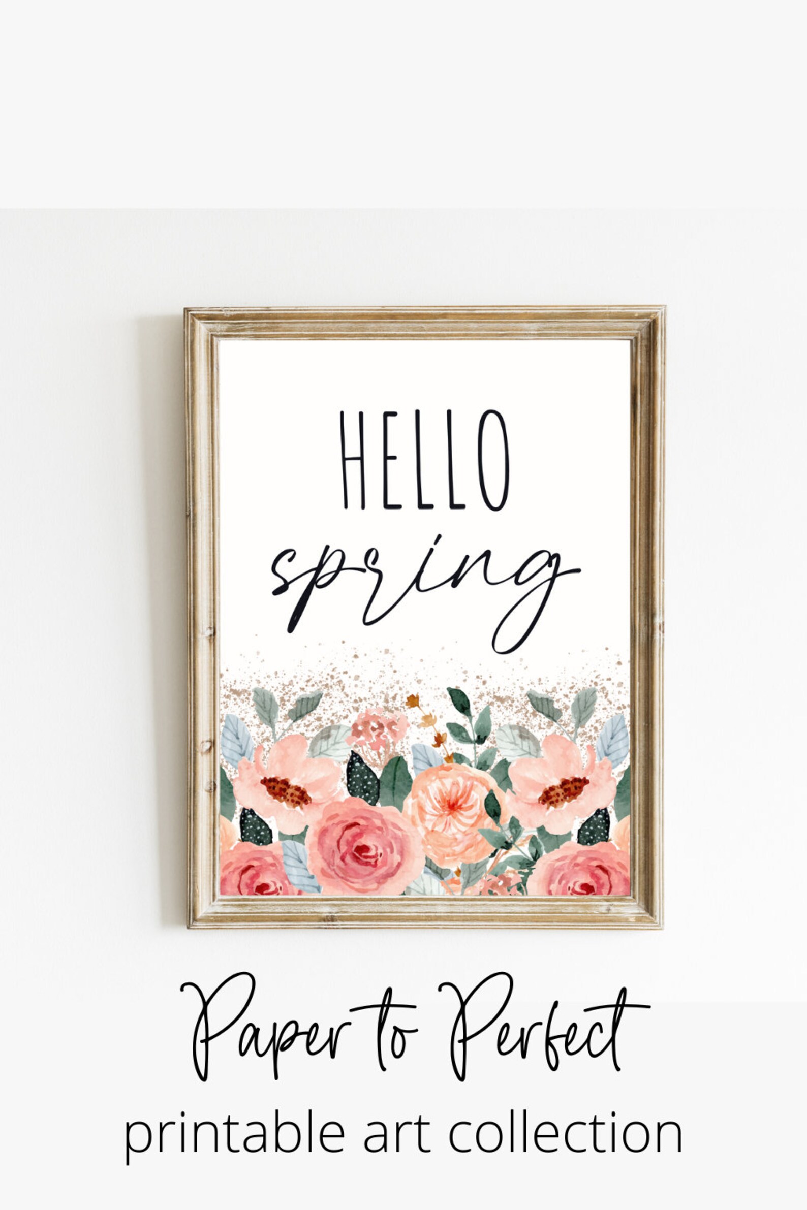 Hello Spring Print | Watercolor Flower Print | Botanical Print | Spring ...