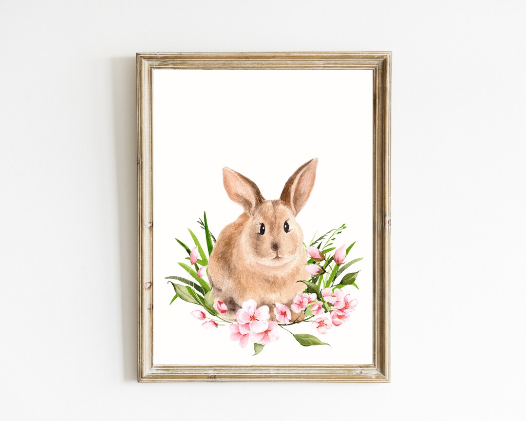 Bunny Rabbit Print Easter Printable Spring Wall Art Easter Bunny Print ...