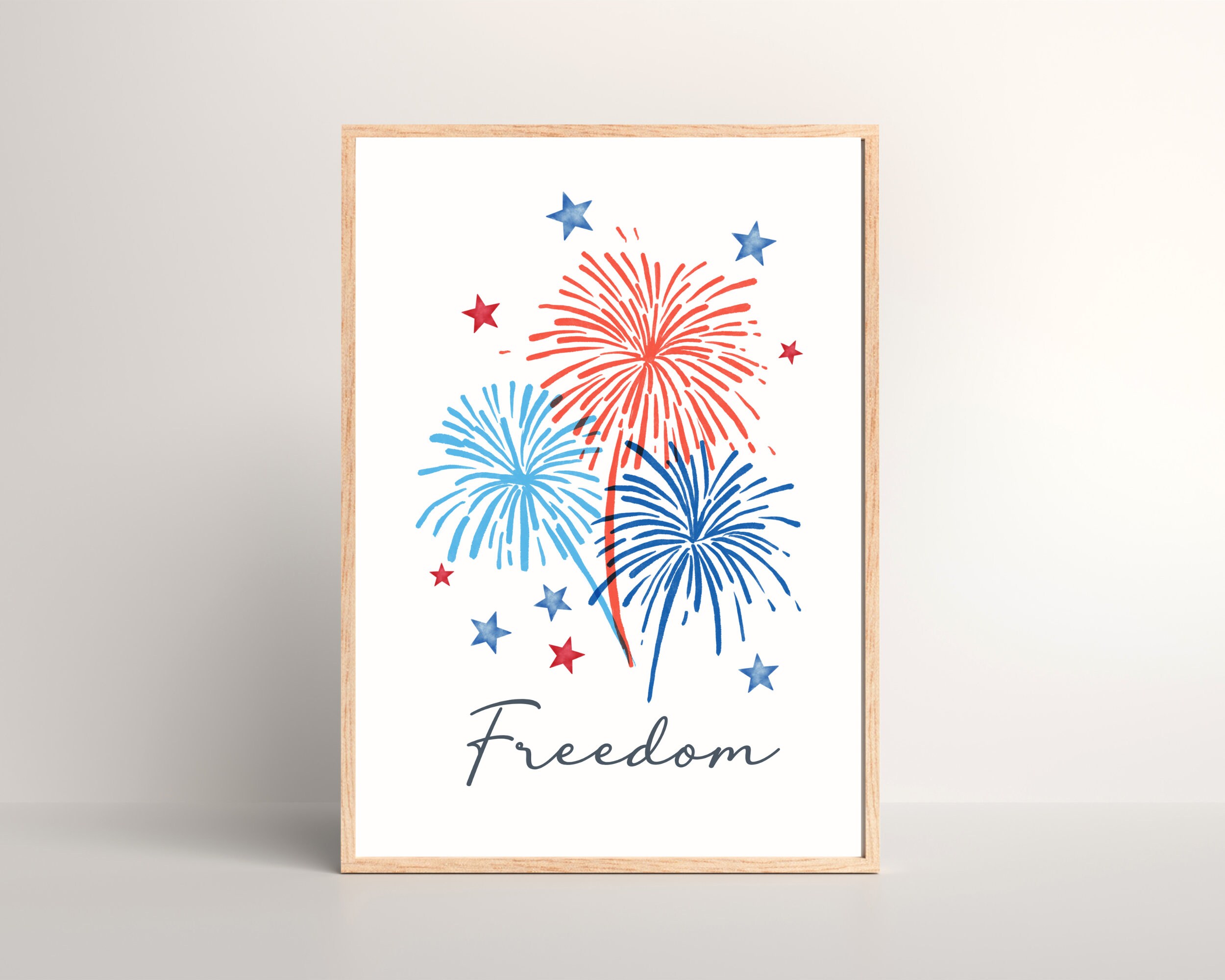 Freedom Fireworks Print | Fourth of July Decor | Independence Day ...