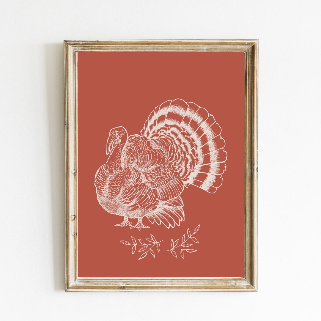 Fall Turkey Print | Thanksgiving Wall Art | Boho Printable Wall Art ...