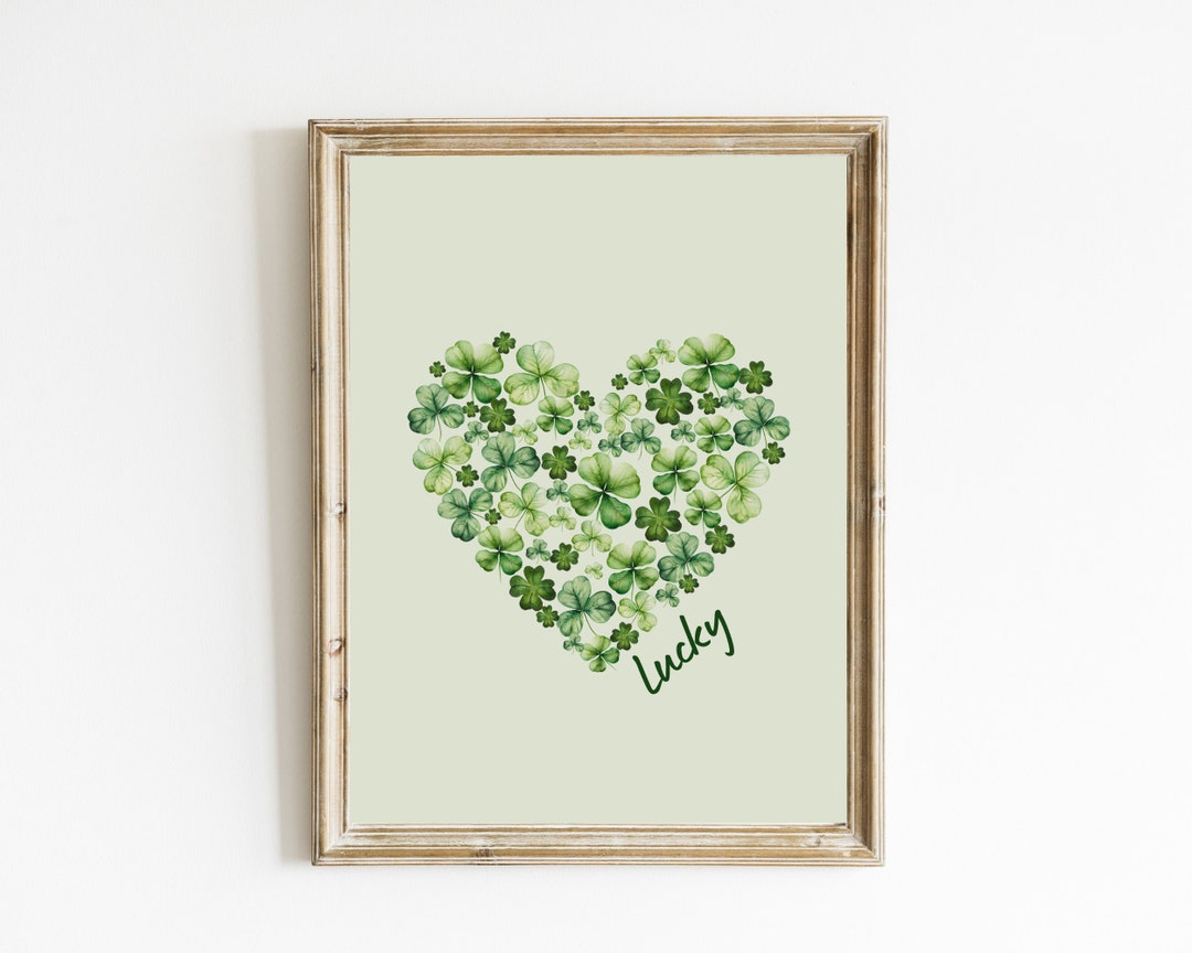 Lucky Shamrock Print St. Patrick's Day Decor Watercolor Clover ...
