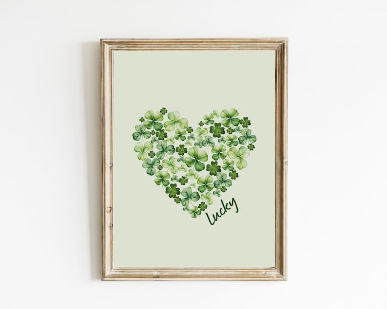 Lucky Shamrock Print | St. Patrick's Day Decor | Watercolor Clover ...