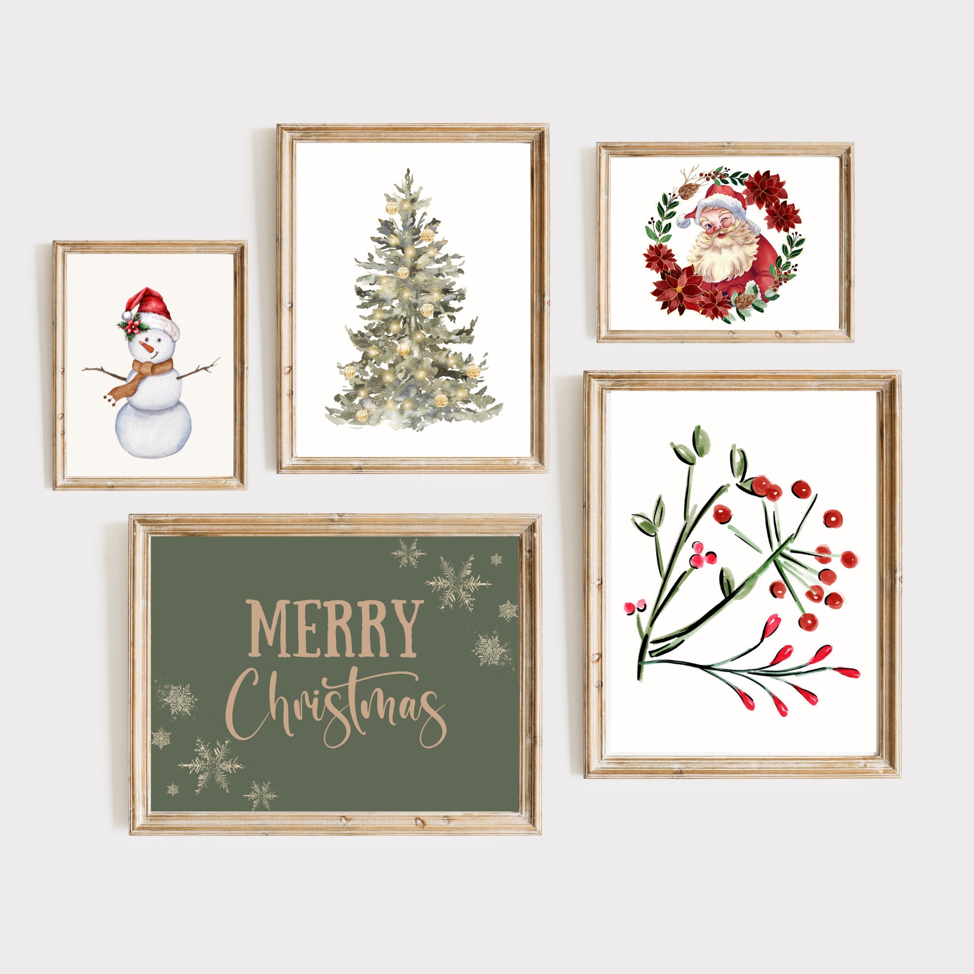 Christmas Prints Bundle | 24 Christmas Printables | Red and Green ...