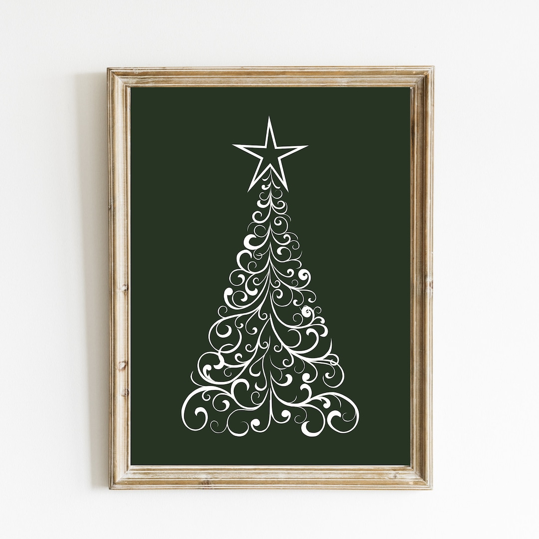 Christmas Tree Print | Green Christmas Decor | Christmas Print | Modern ...