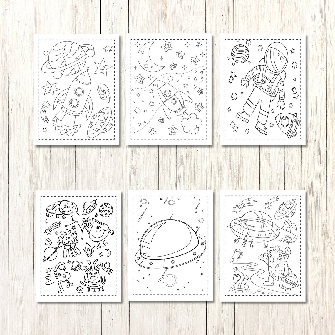 Outer Space Coloring Page Preschool and Kindergarten Coloring Sheet ...