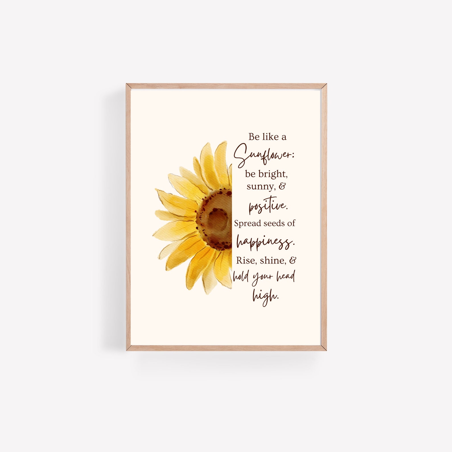 Be a Sunflower Sign Printable Wall Art Sunflower Decor Positivity Quote ...