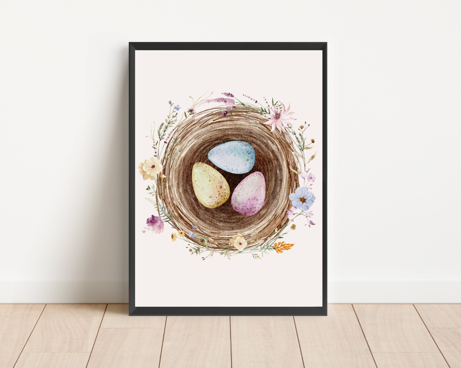 Easter Egg Print | Bird Nest Print | Watercolor Spring Print | Easter ...