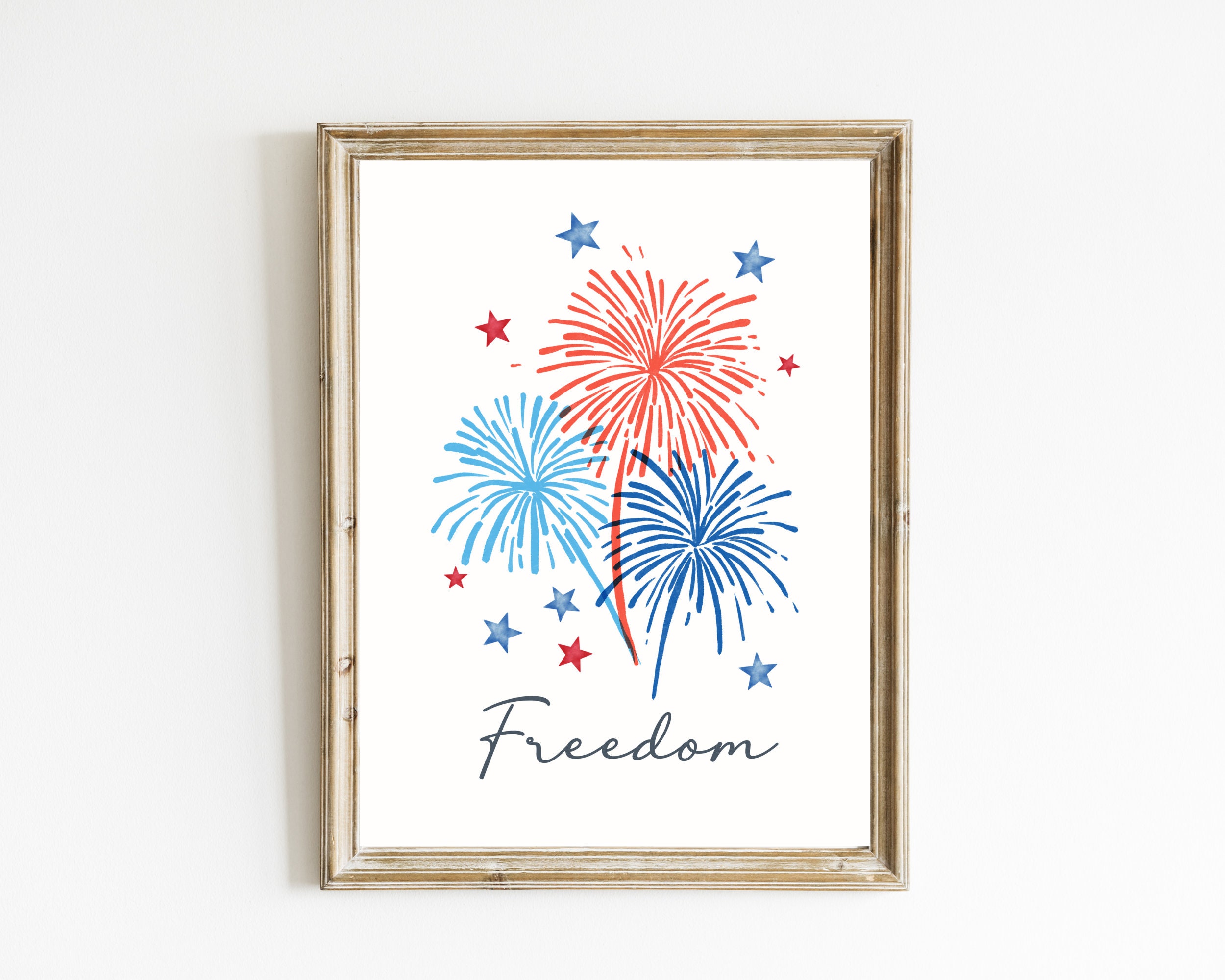 Freedom Fireworks Print | Fourth of July Decor | Independence Day ...