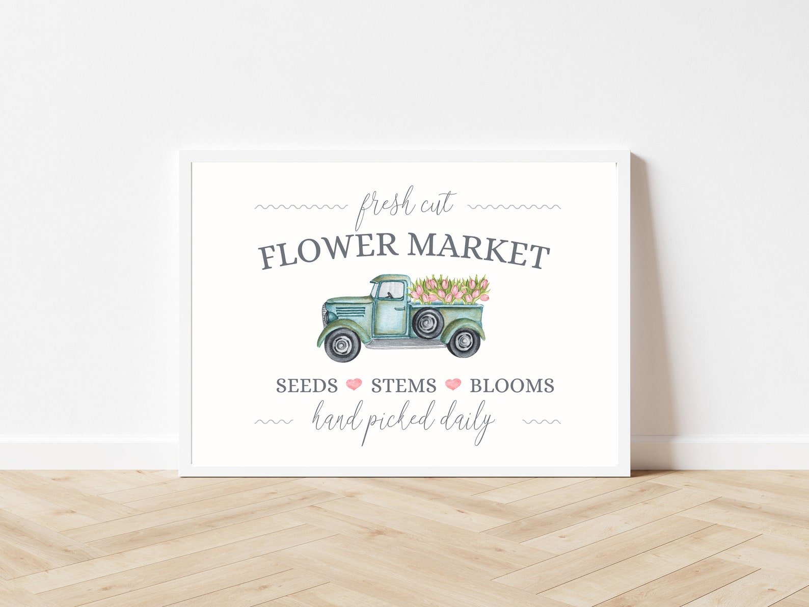 Fresh Cut Flower Market Print | Fresh Cut Flowers Print | Farmhouse ...