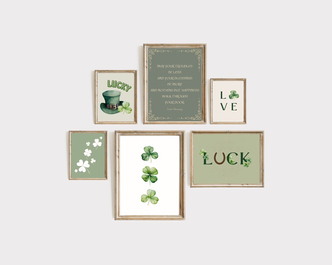 St Patricks Day Gallery Wall Bundle | Set of 6 Printables | Modern St ...