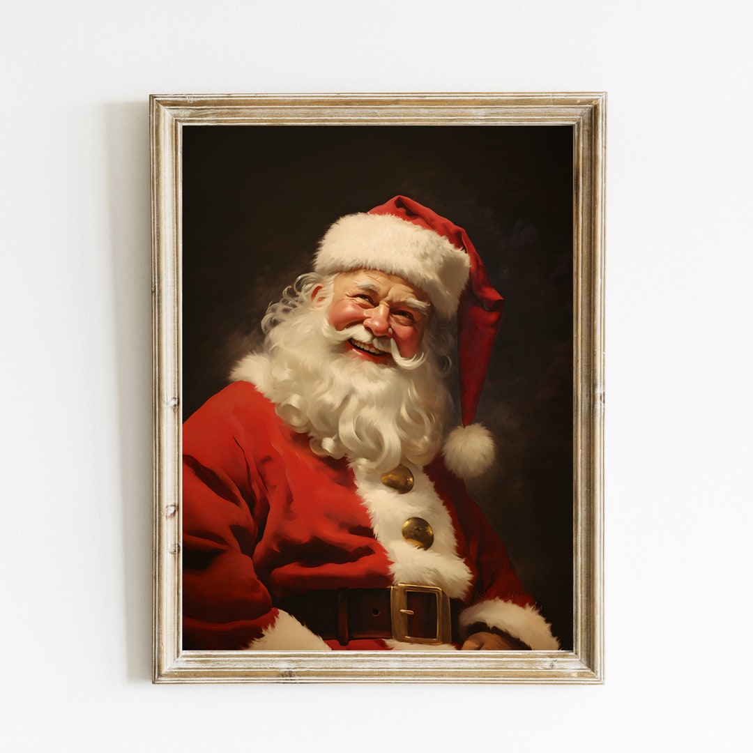 Santa Claus Christmas Wall Decor | Still Life Santa Painting ...