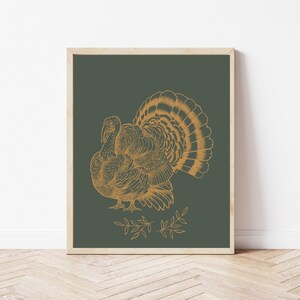 Fall Turkey Prints | Boho Art Print | Turkey Wall Art | Printable Wall ...