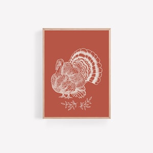 Fall Turkey Print | Thanksgiving Wall Art | Boho Printable Wall Art ...