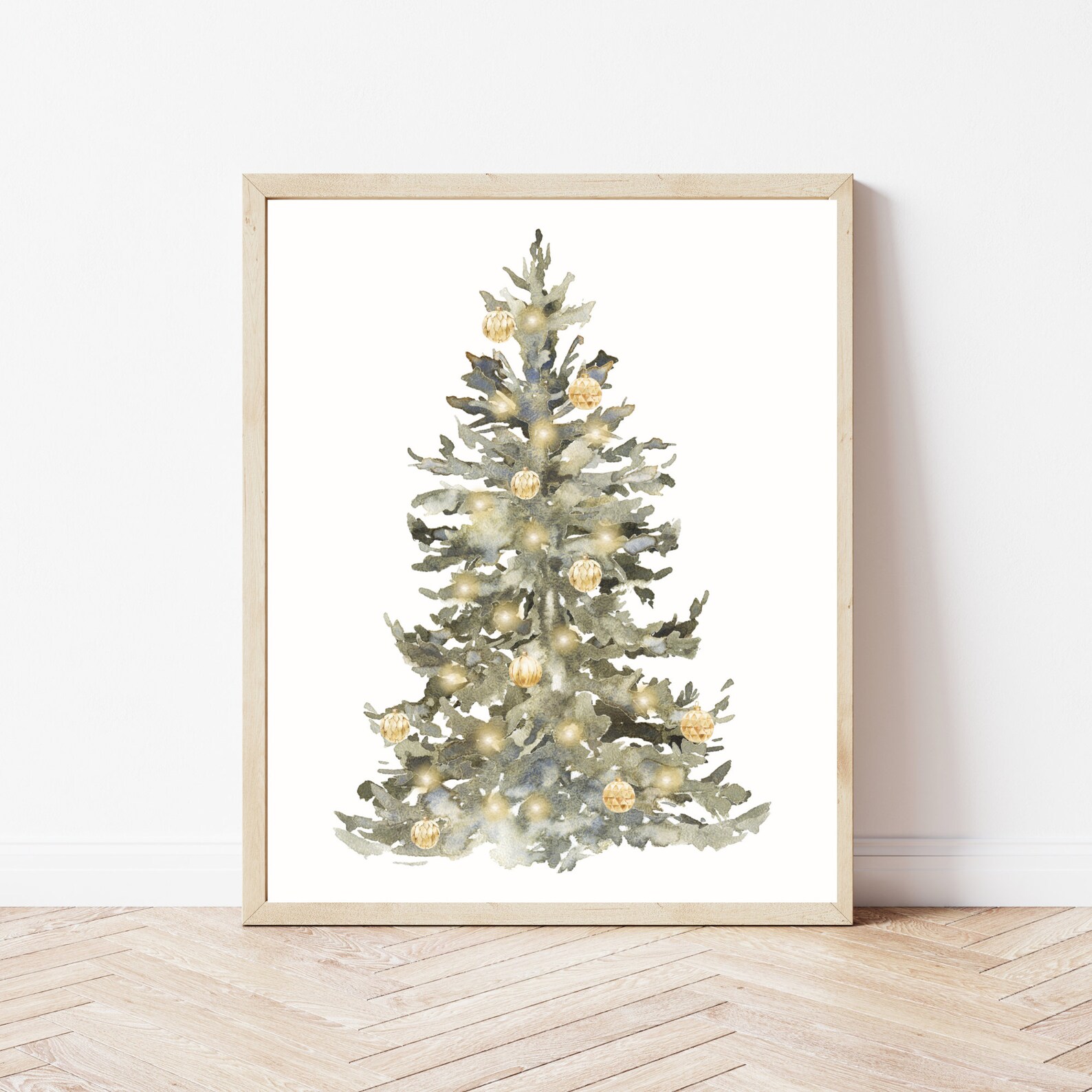 Christmas Tree Print Christmas Printable Wall Art Vintage - Etsy