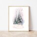 Snowy Forest Winter Print Christmas Woodland Wall Art Printable ...