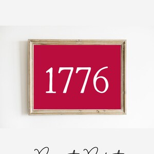 Independence Day Print | 1776 Printable Wall Art | Red and White Decor ...