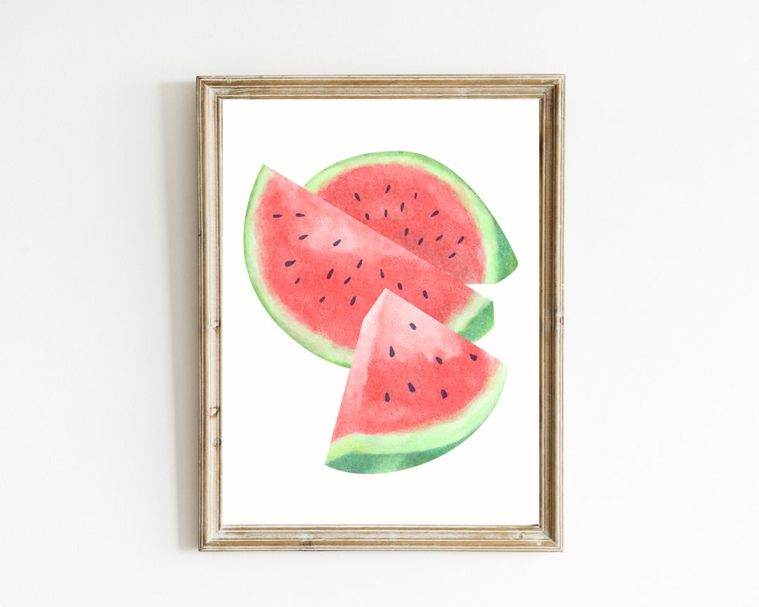 Watermelon Print Watercolor Watermelon Art Summer Print Food Print ...
