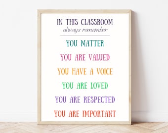 In This Classroom Poster Positive Decor Classroom Print - Etsy