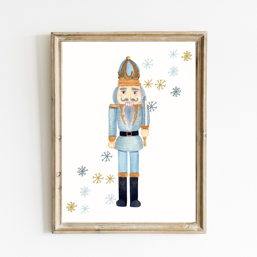 Blue Nutcracker Print | Christmas Printable Art | Vintage Style ...