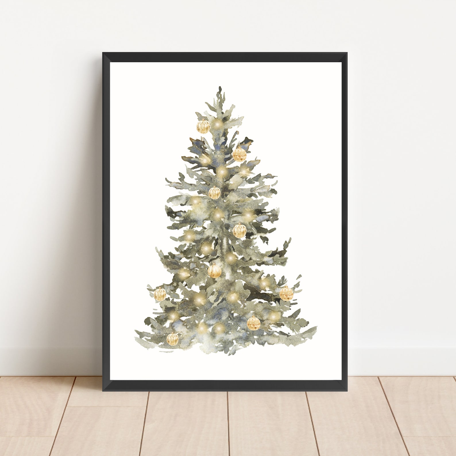 Christmas Tree Print Christmas Printable Wall Art Vintage - Etsy