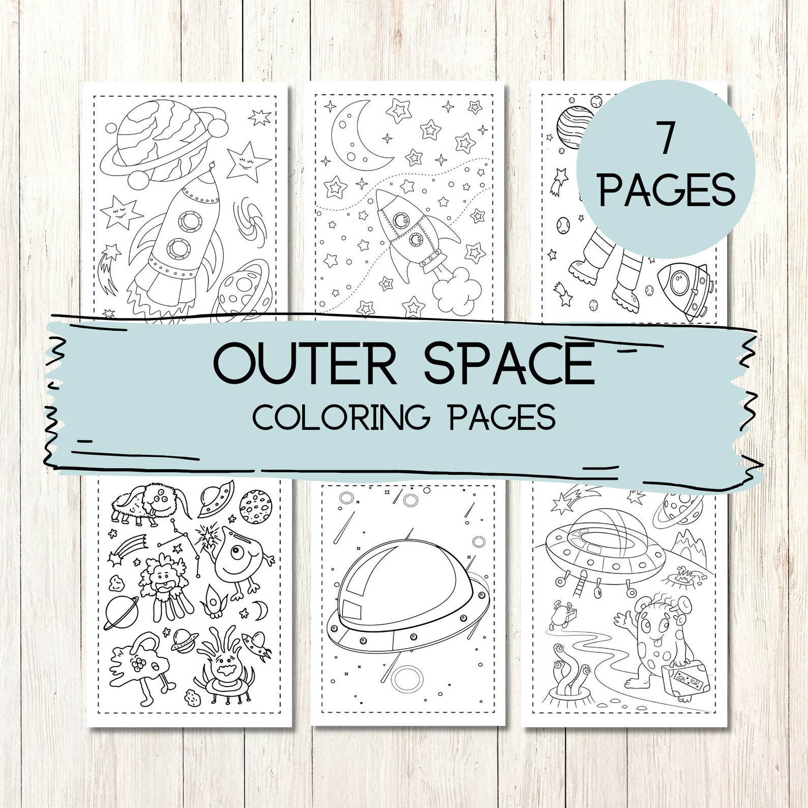Outer Space Coloring Page Preschool and Kindergarten Coloring Sheet ...