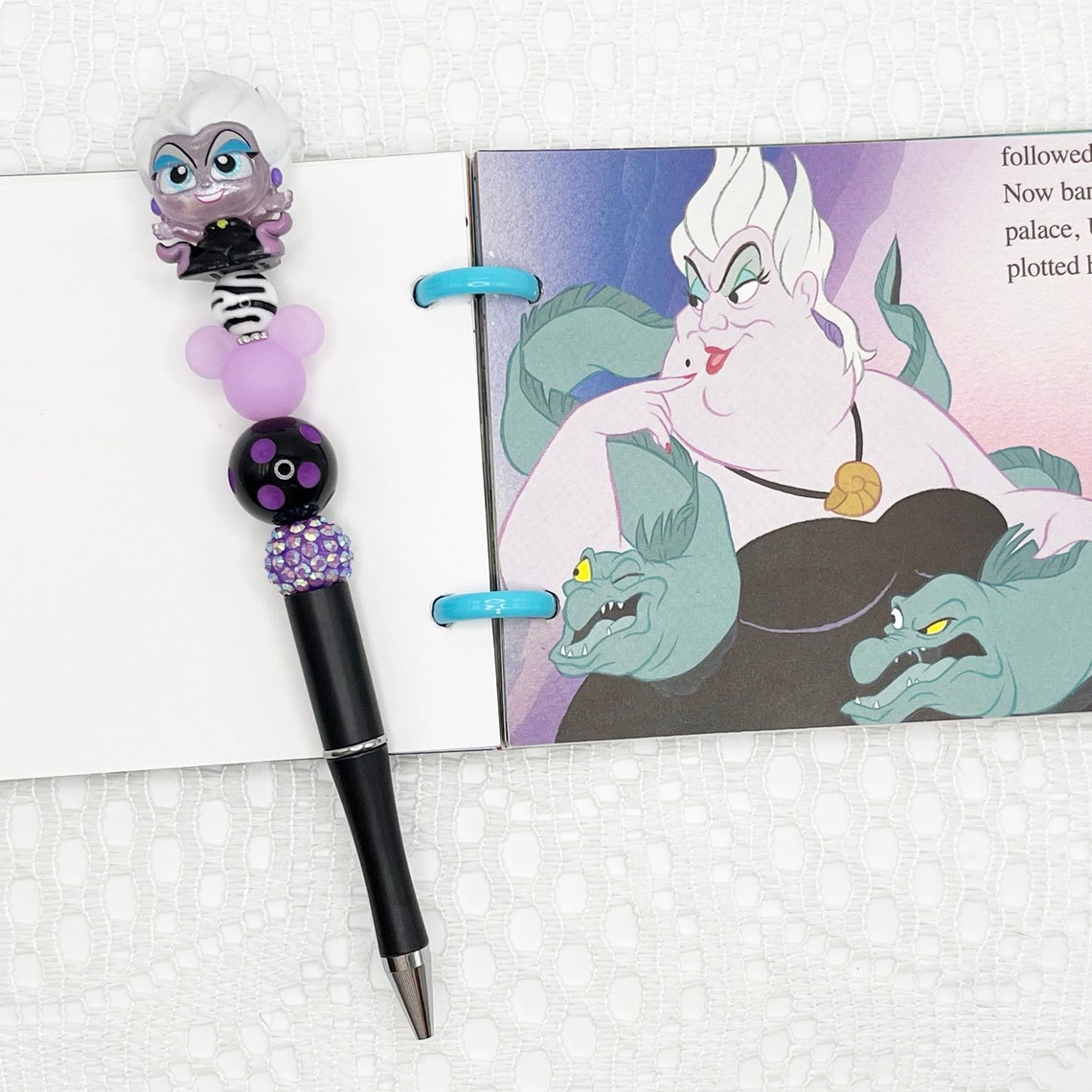 Little Mermaid Inspired Autograph Pen, Beaded Ballpoint Pen With Disney ...