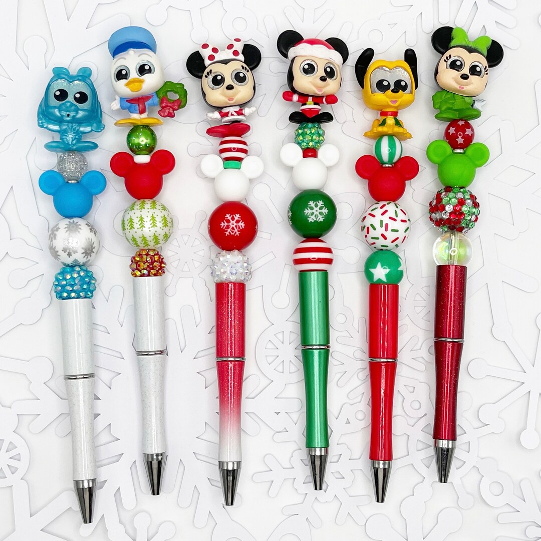 Mickey and Friends Inspired Christmas Autograph Pen, Beaded Ballpoint ...