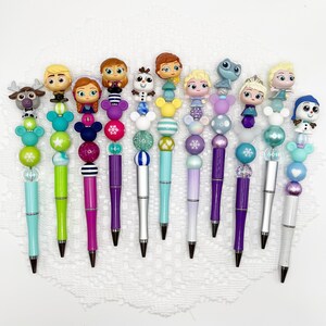 Frozen Inspired Autograph Pen, Beaded Ballpoint Pen With Disney ...