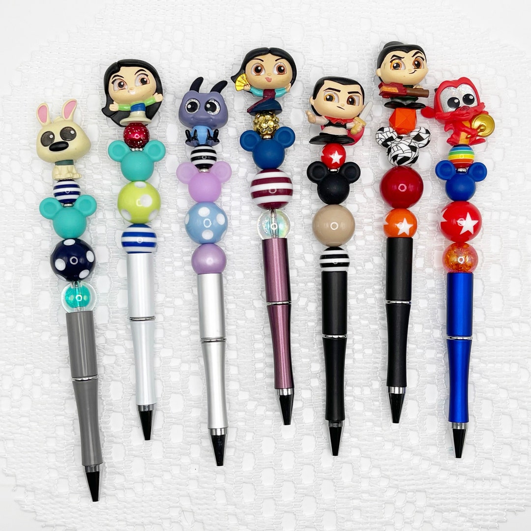 Mulan Inspired Autograph Pen, Beaded Ballpoint Pen With Disney Doorable ...