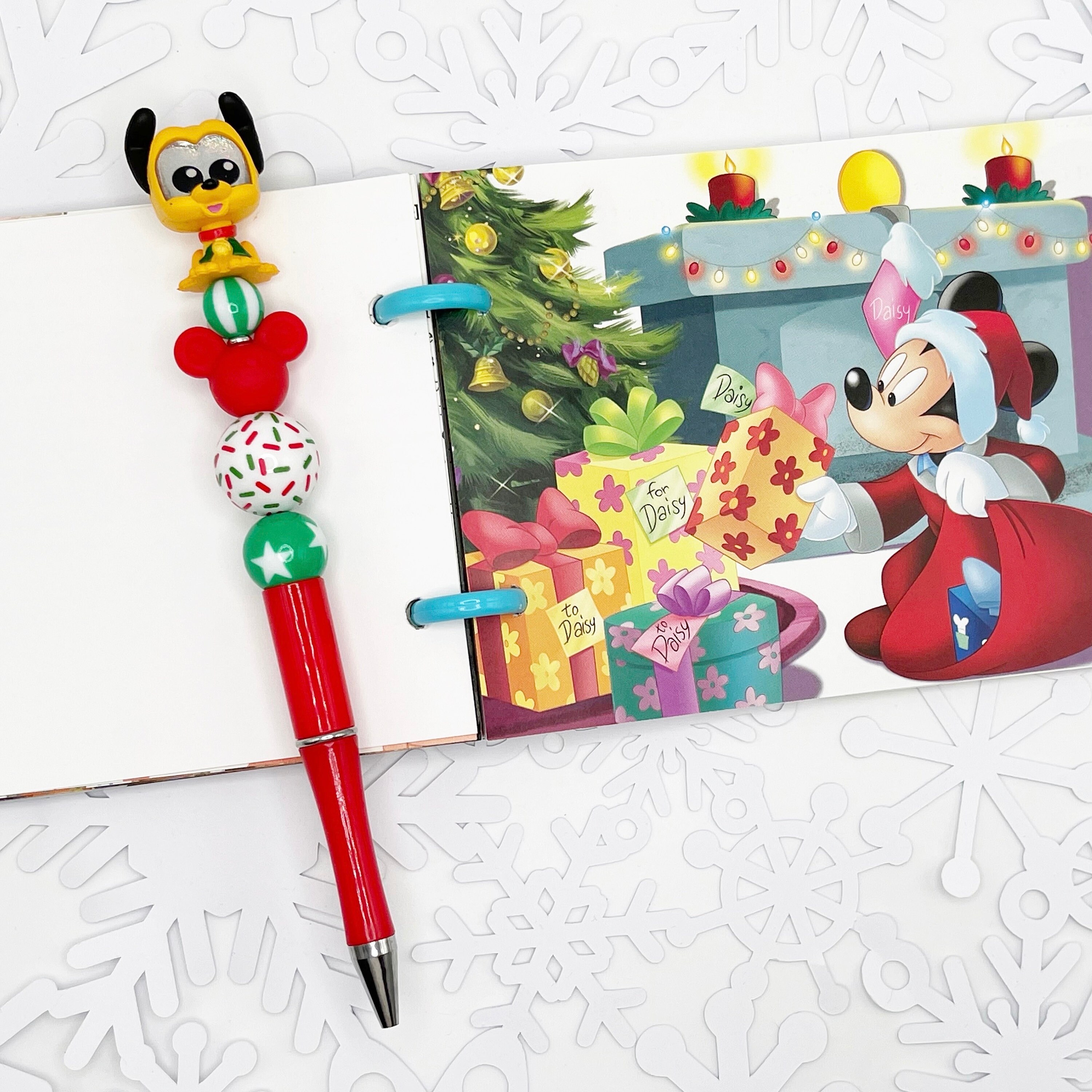 Mickey and Friends Inspired Christmas Autograph Pen, Beaded Ballpoint ...