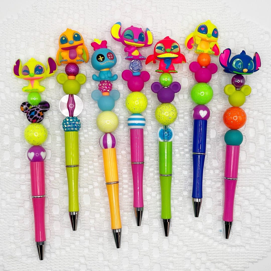 Lilo and Stitch Inspired Autograph Pen, Beaded Ballpoint Pen With Neon ...