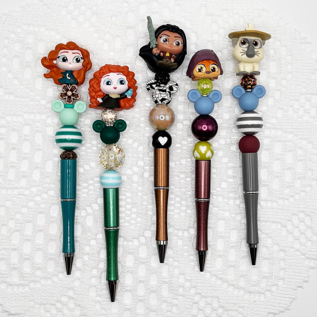 Raya and Brave Inspired Autograph Pen, Beaded Ballpoint Pen With Disney ...