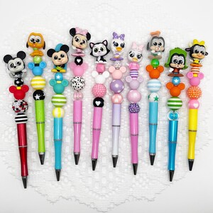 Mickey and Friends Autograph Pen, Beaded Ballpoint Pen With Disney ...